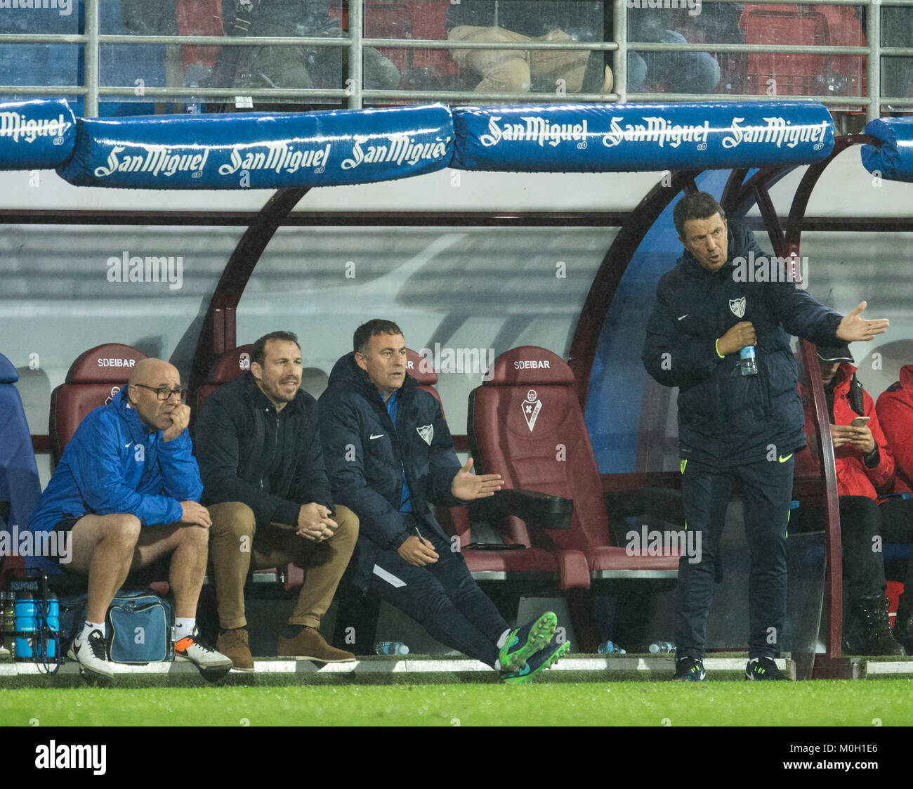 Coach Malaga Club de Futbol Jose Manuel Gonzalez Lopez during the ...