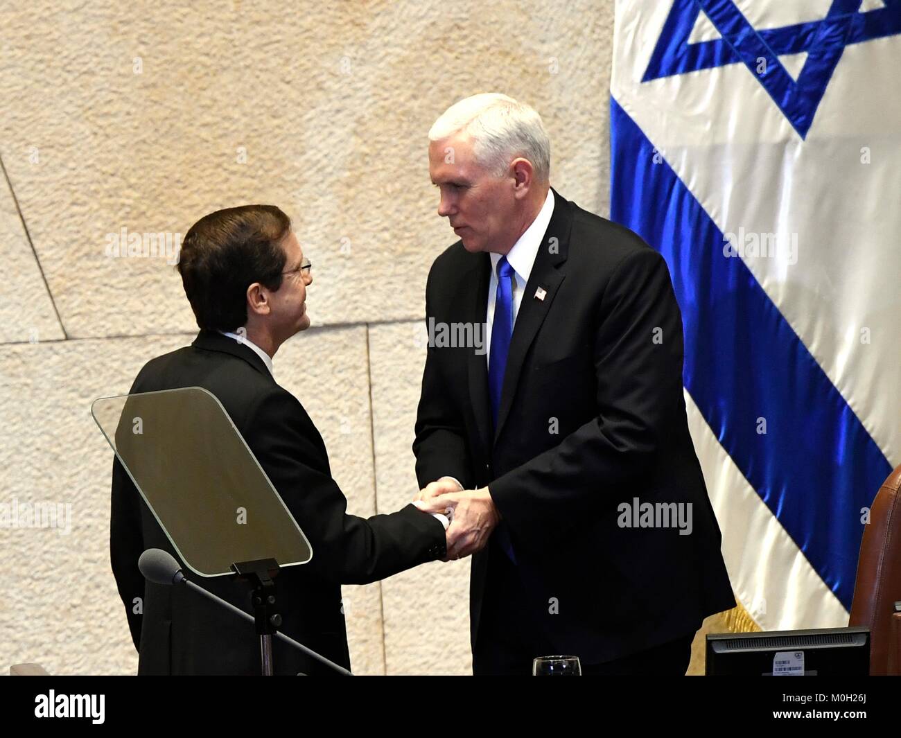 Greets the israeli opposition leader hi-res stock photography and ...