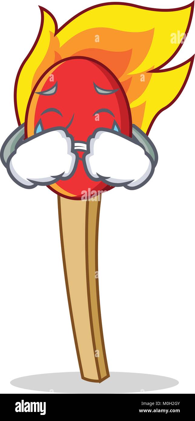 Crying match stick mascot cartoon Stock Vector Image & Art - Alamy