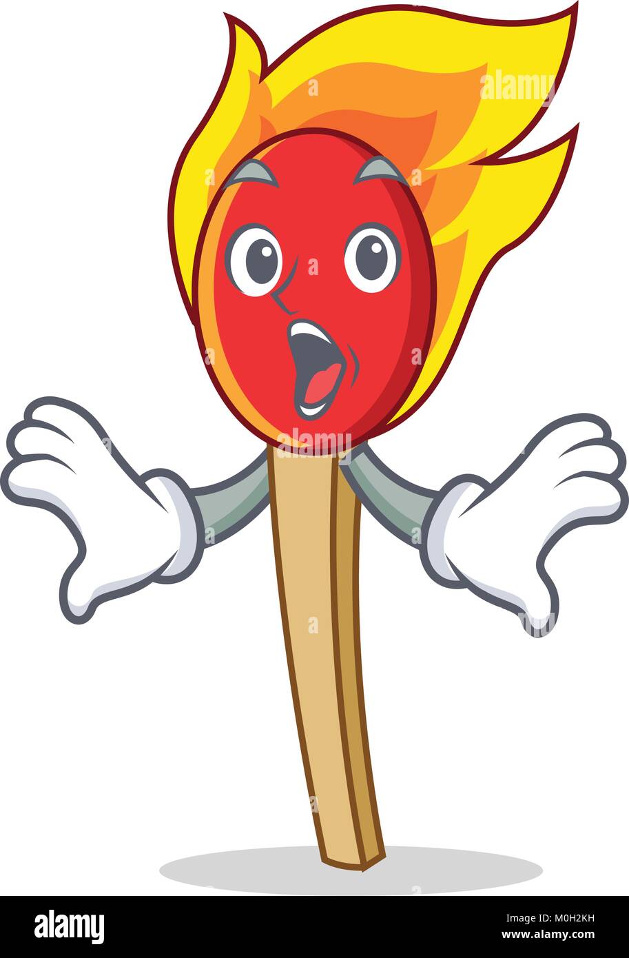 Surprised match stick mascot cartoon Stock Vector Image & Art - Alamy