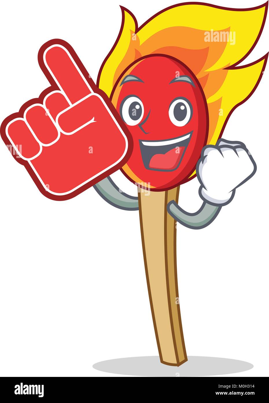 Foam finger match stick mascot cartoon Stock Vector Image & Art - Alamy