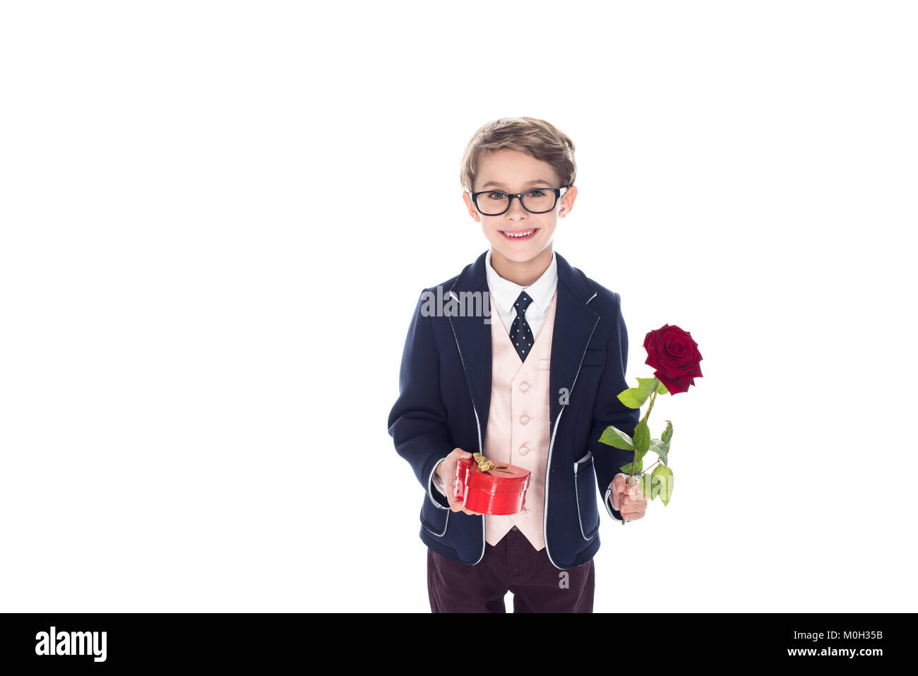 Adorable child holding rose hi-res stock photography and images - Alamy