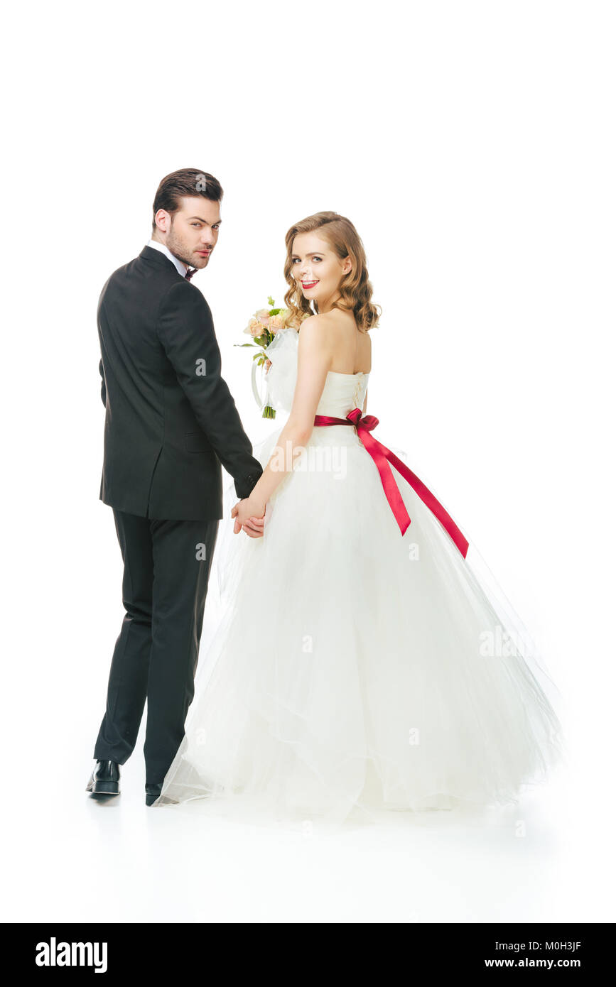 Bride and groom back view Cut Out Stock Images & Pictures - Alamy