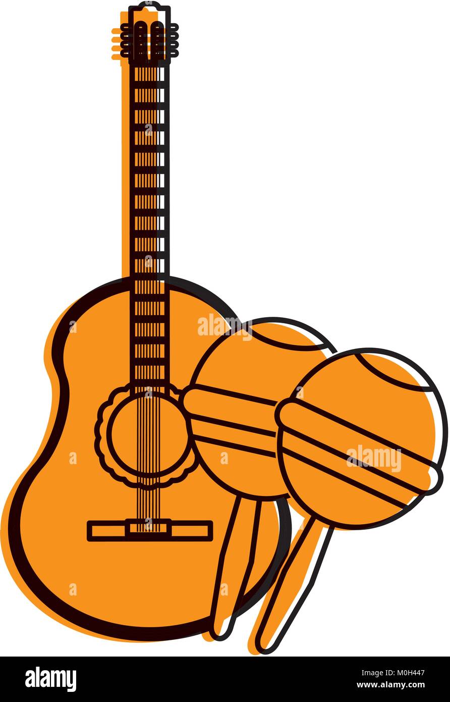 Guitar and maracas design Stock Vector Image & Art - Alamy