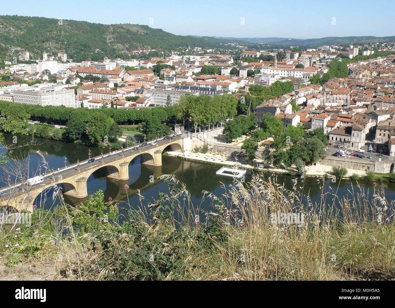 A panoramic view of Cahors, a historical city in France, showcasing its ...