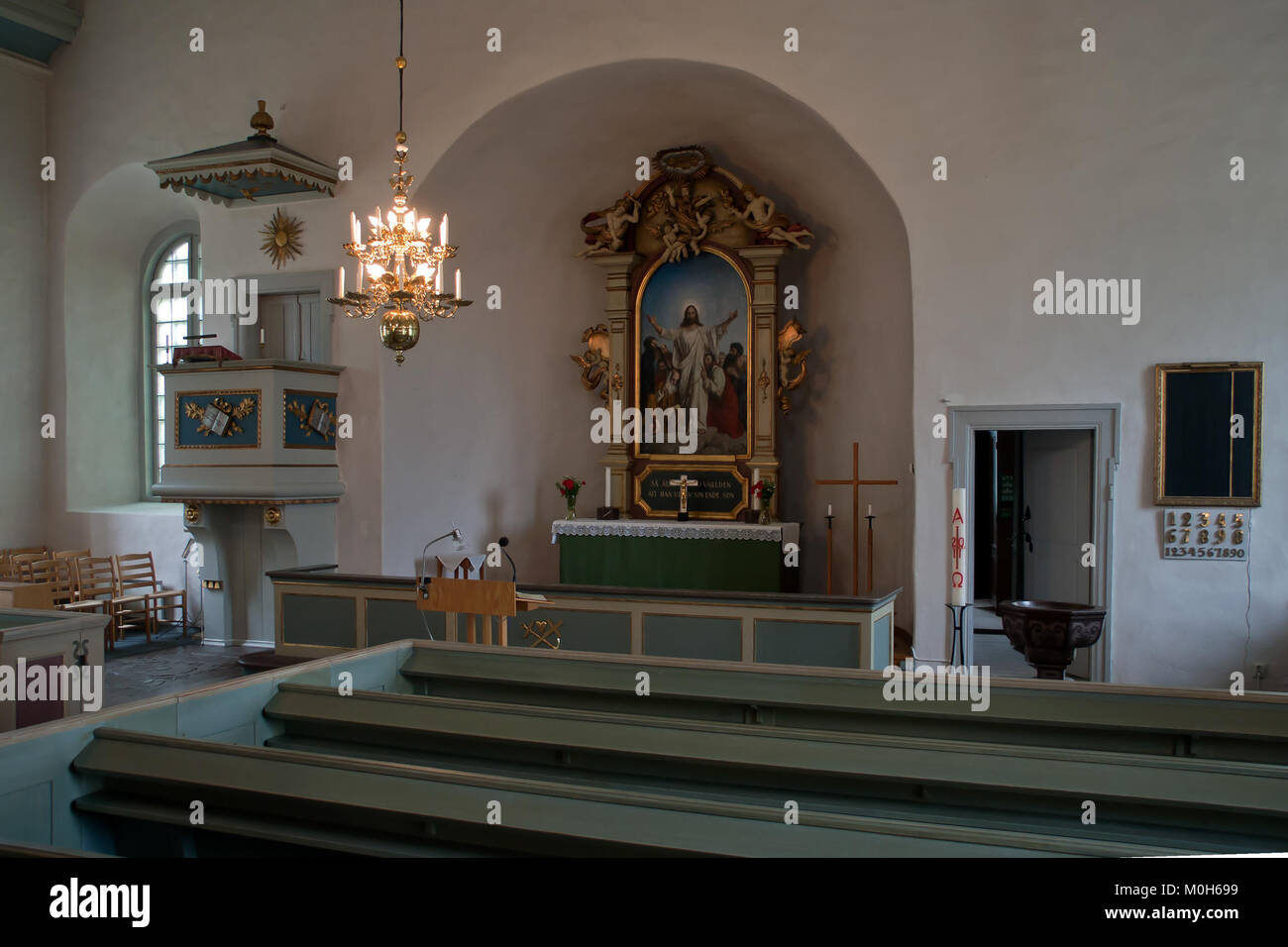 Böda kyrka interiör Stock Photo - Alamy
