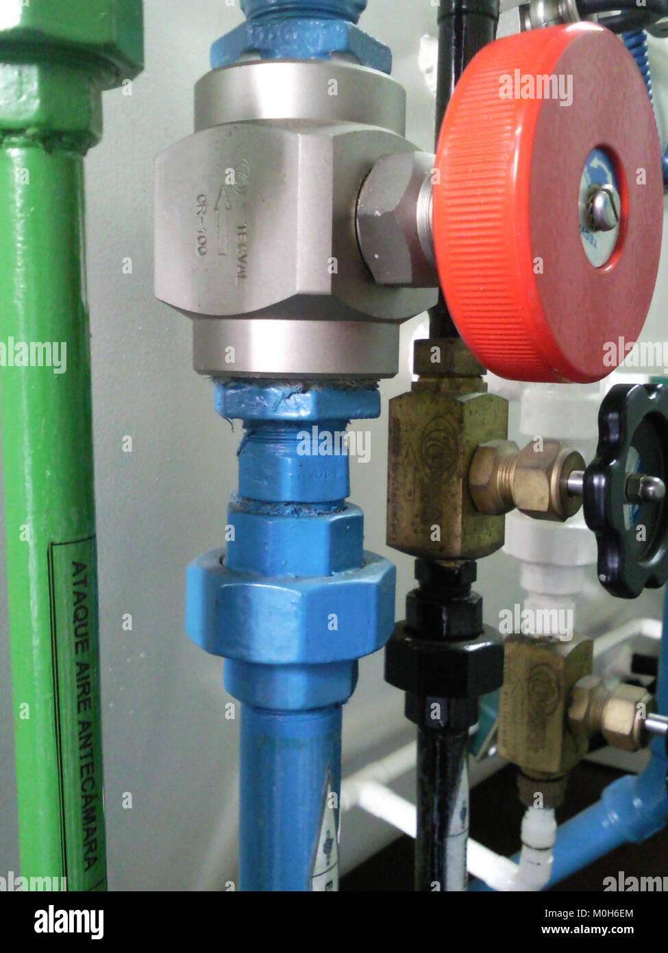 This image depicts a detailed illustration of pneumatic piping and ...