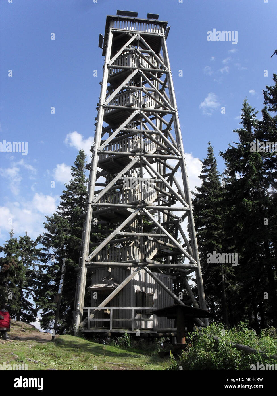 The observation tower on Boubín, Czech Republic, built in 2004, offers ...