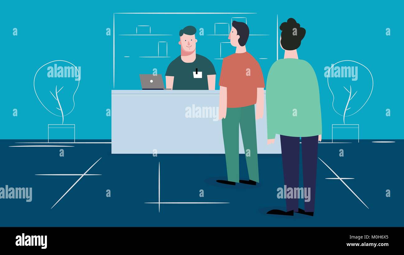 Employee computer shop Stock Vector Images - Alamy