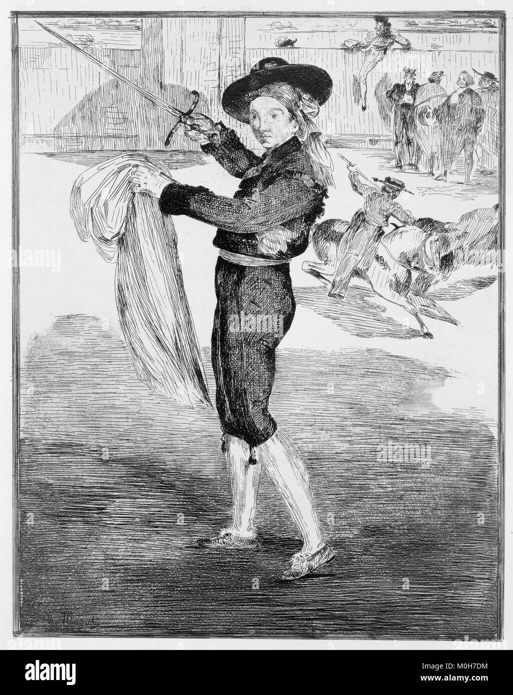Mlle victorine in the costume of an espada Black and White Stock Photos ...