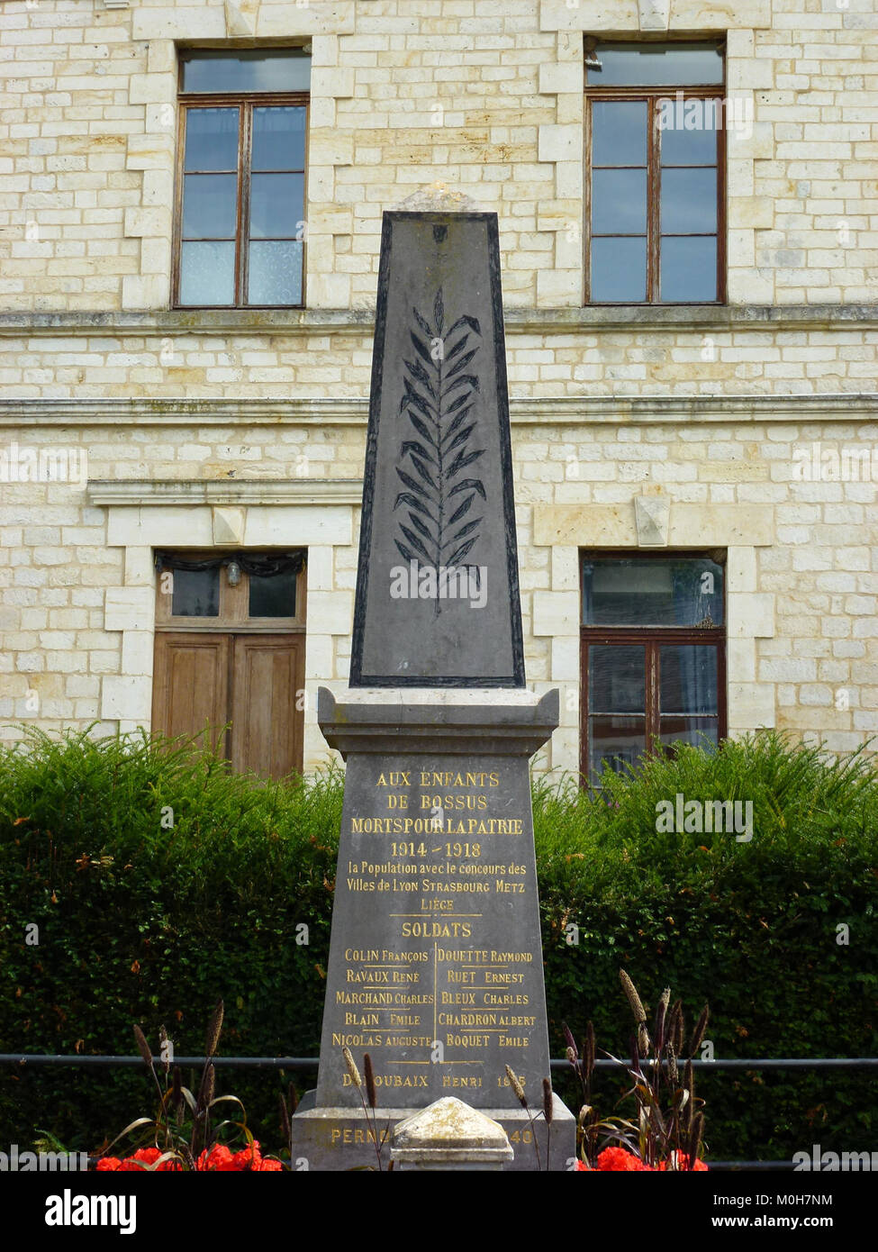 Memorial engraving stone inscription france tradition hi-res stock ...