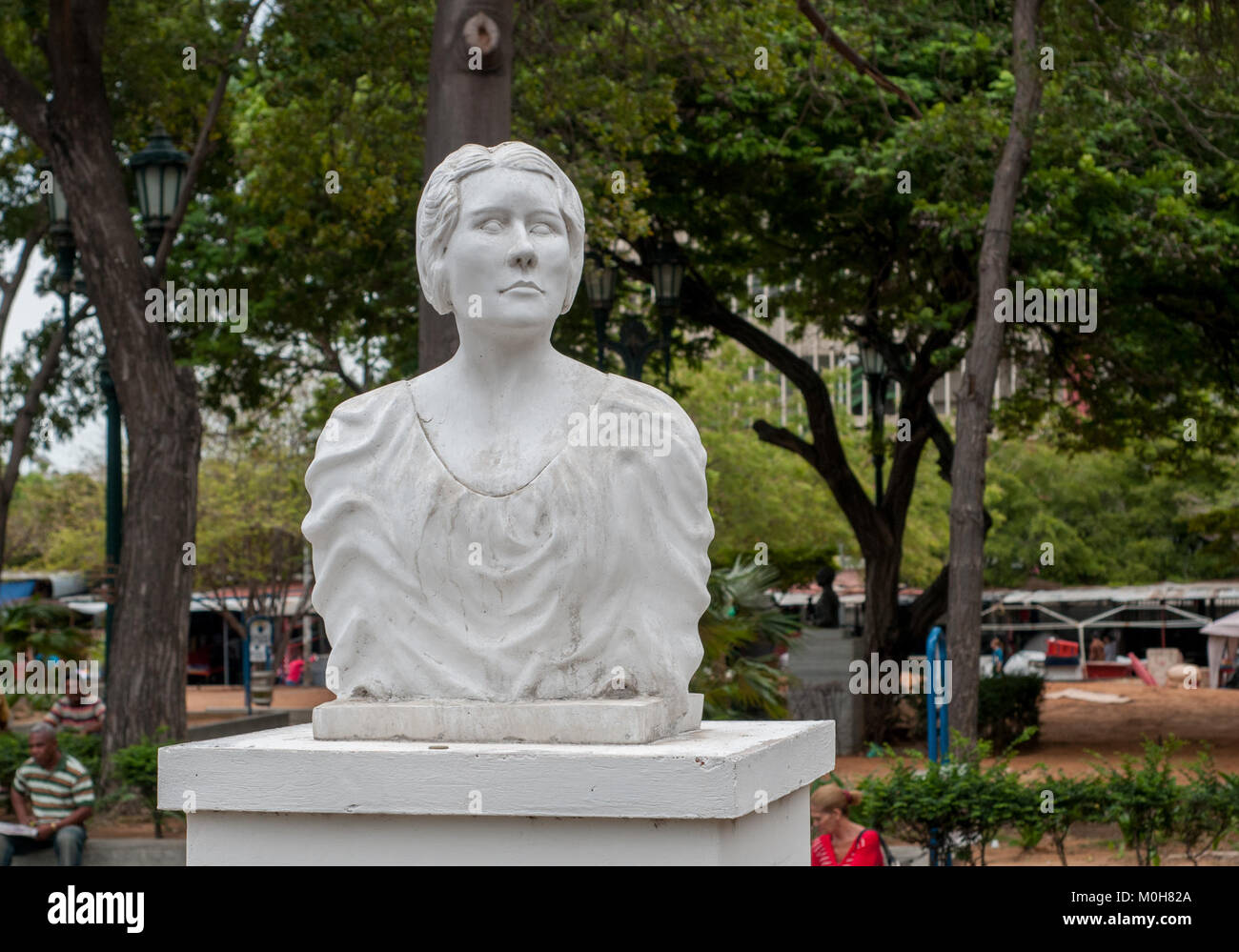 This bust of Graciela Rincón Calcaño is a sculptural representation of ...