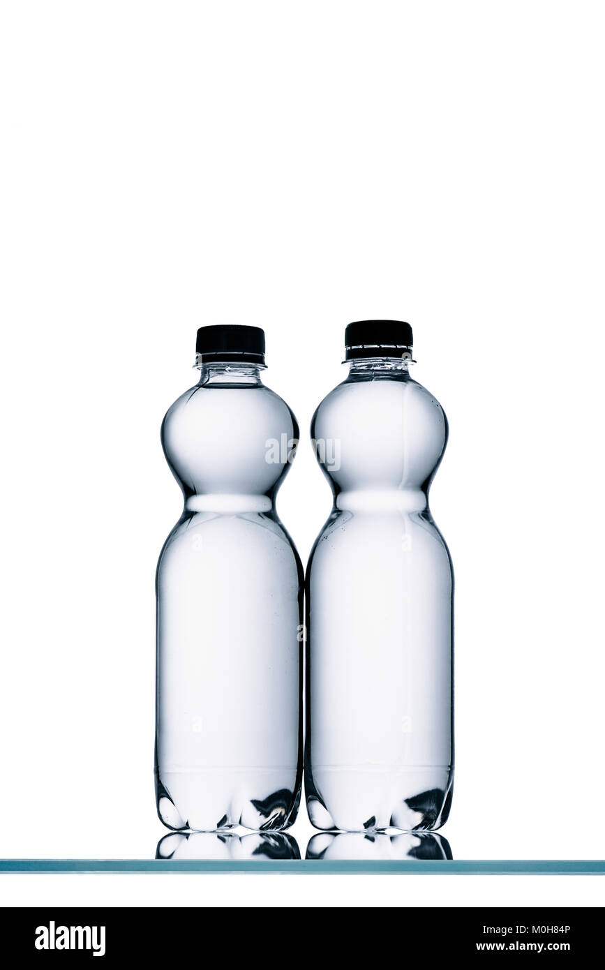 plastic bottles of water isolated on white Stock Photo - Alamy