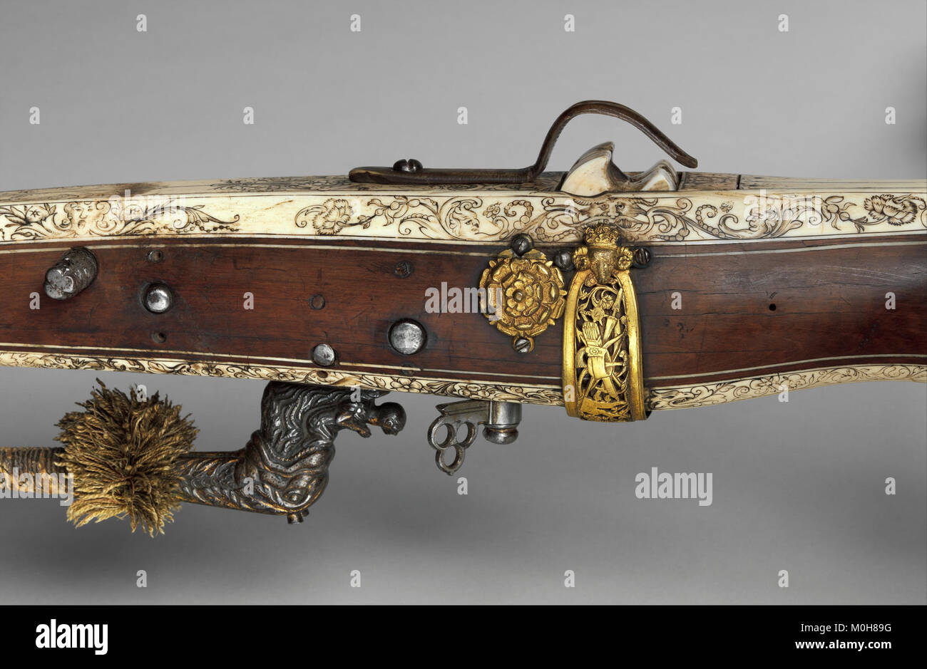 17th-century crossbow of Johann Georg, Baron von Rechenberg, displayed ...