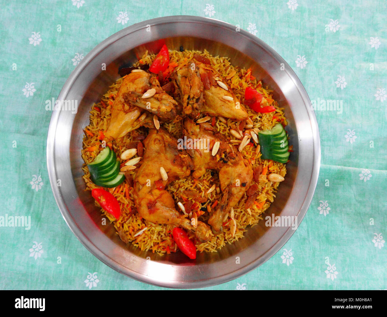 Bukhari Rice, a traditional Middle Eastern dish, combines rice, meat ...