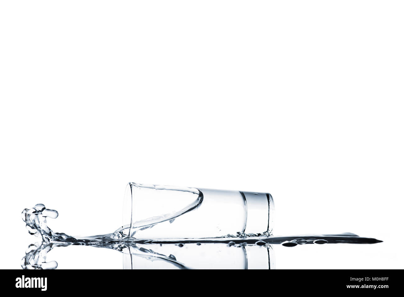 view of water spilling from glass isolated on white Stock Photo - Alamy