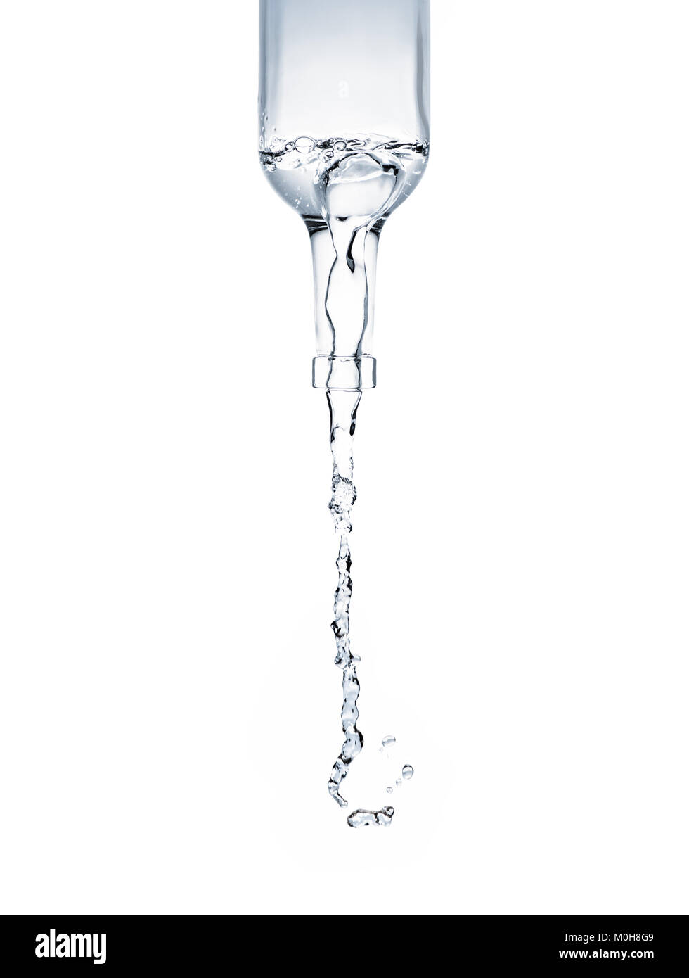 fresh water pouring from glass bottle isolated on white Stock Photo - Alamy