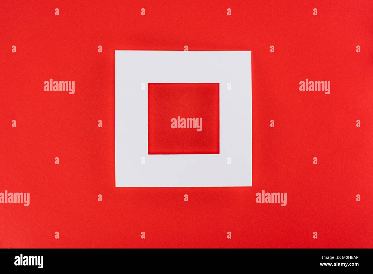 white frame isolated on red with copy space Stock Photo - Alamy