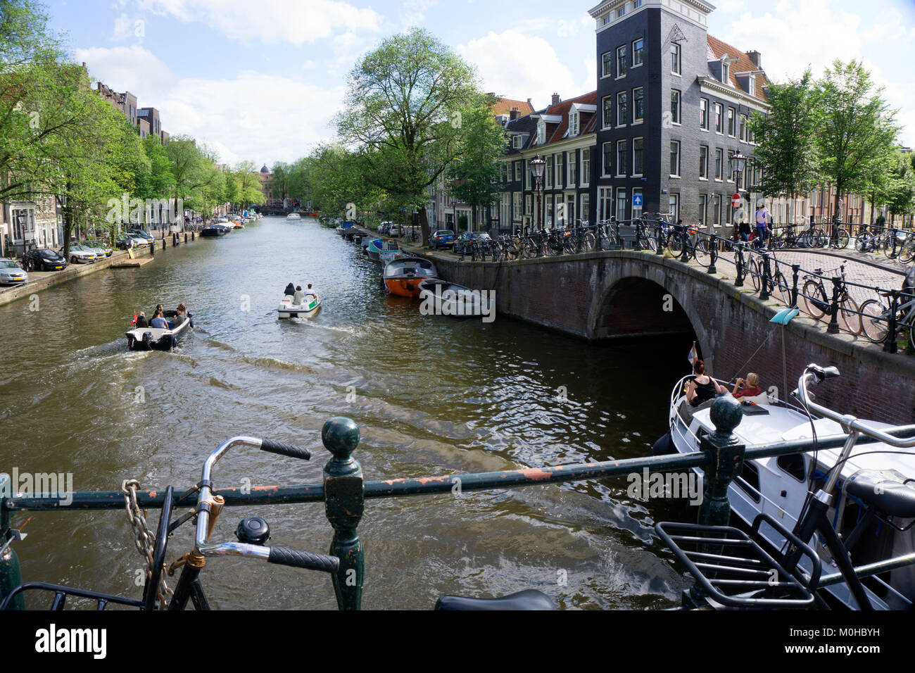 Amsterdam. The famous Canals and bridges of Old Amsterdam Stock Photo ...