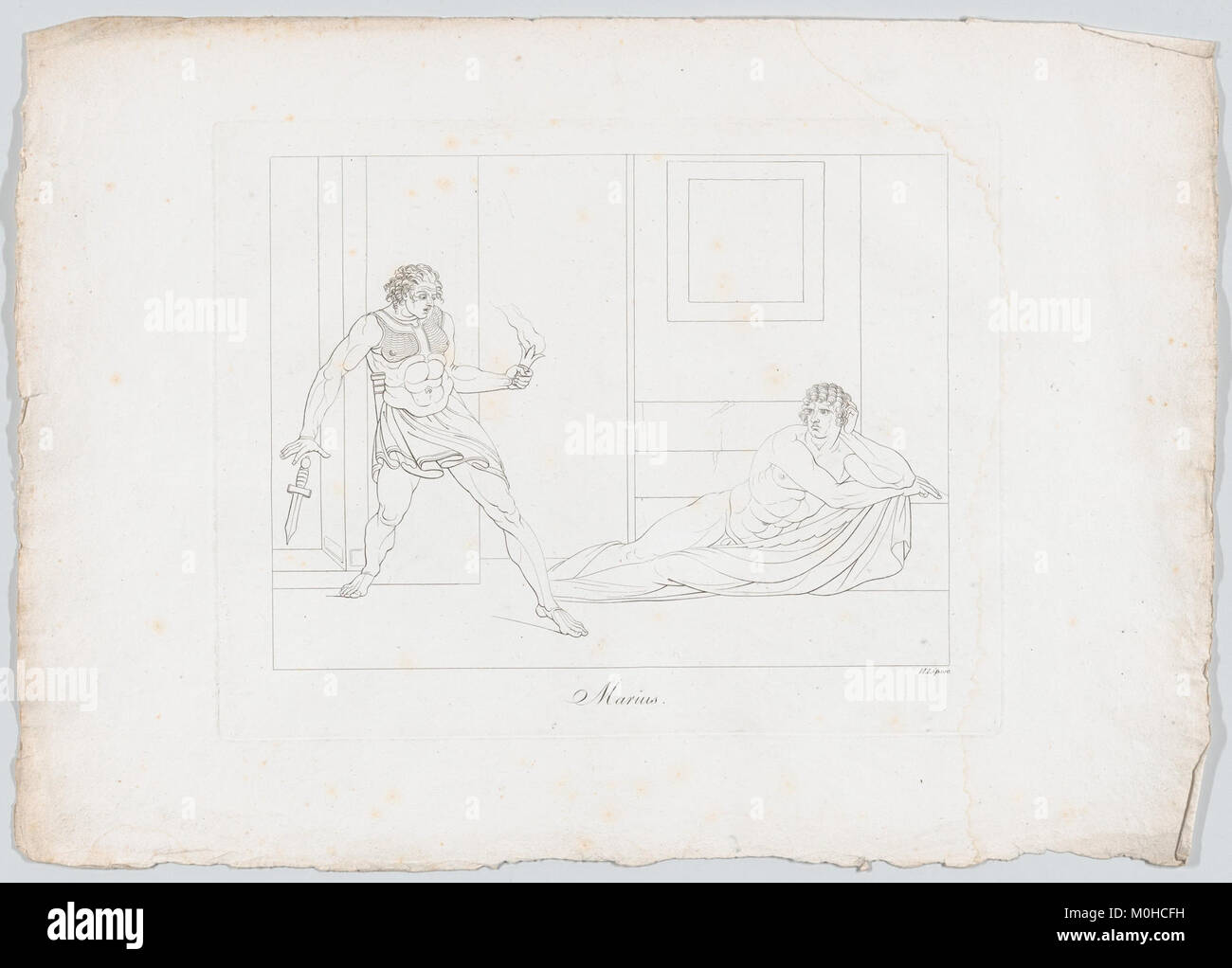 Illustration of Caius Marius, the Roman general, and a Cimbrian soldier ...