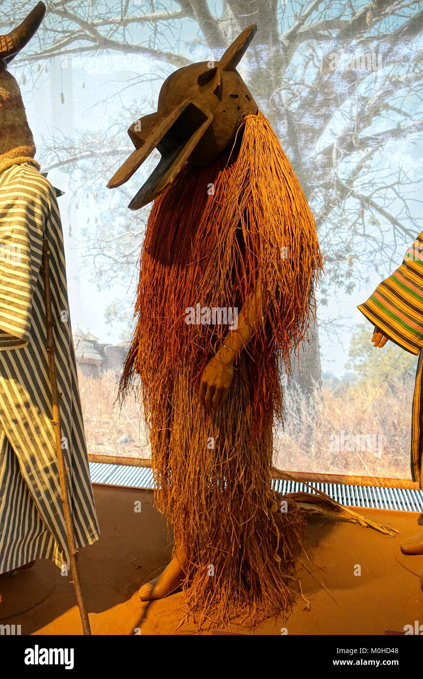 A wooden buffalo mask created by the Chamba people of northeast Nigeria ...