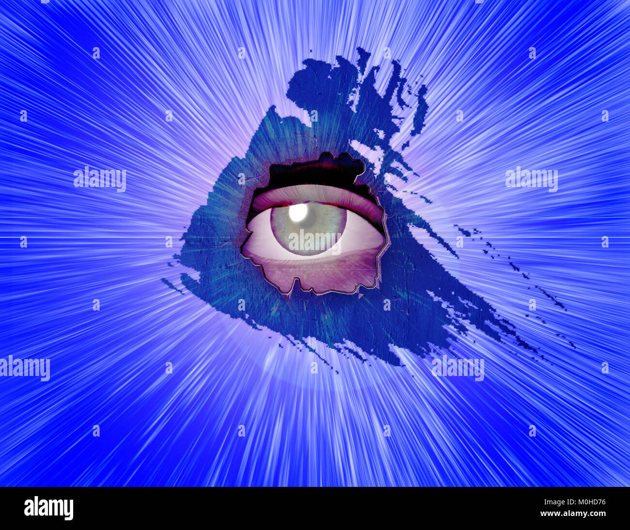 Surreal art. All-seeing eye Stock Photo - Alamy
