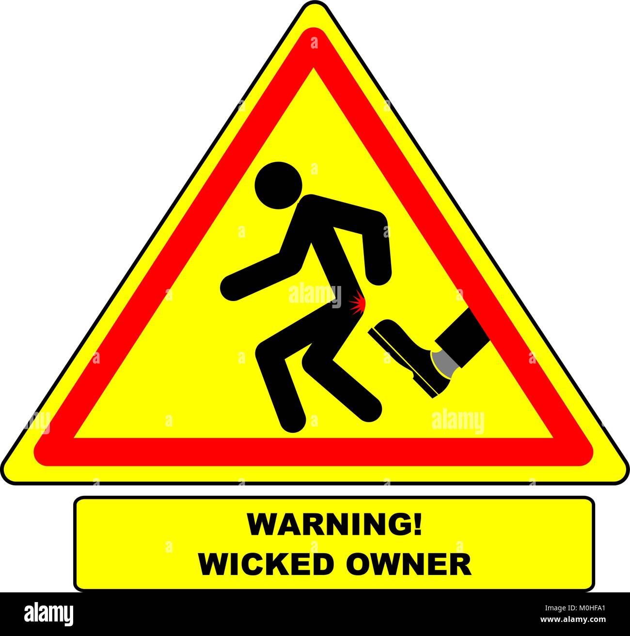 Amusing warning sign "Cautiously! The malicious boss Stock Vector Image ...