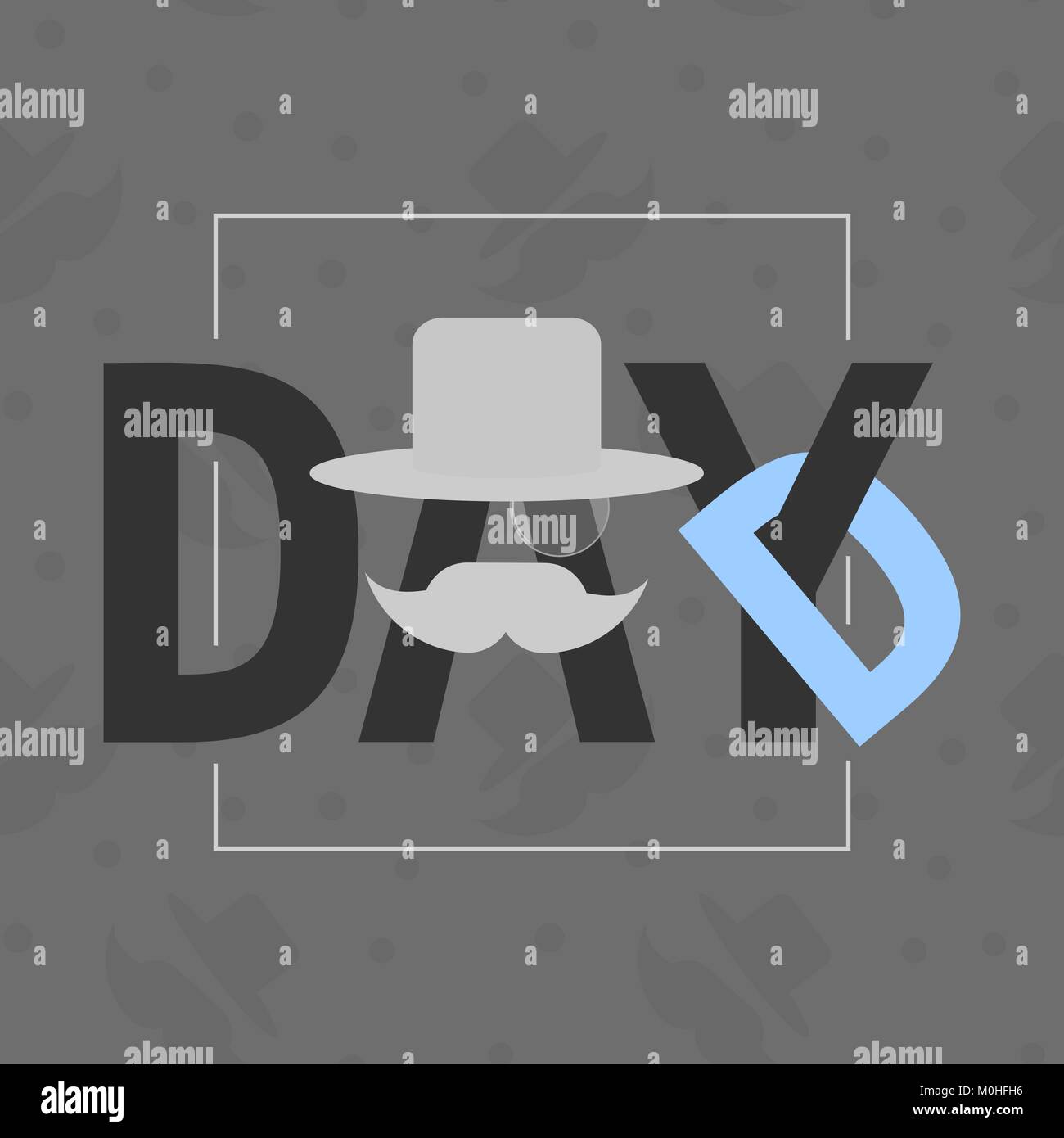 Dad day logo with a stylized letters. Vector illustration with hanging ...