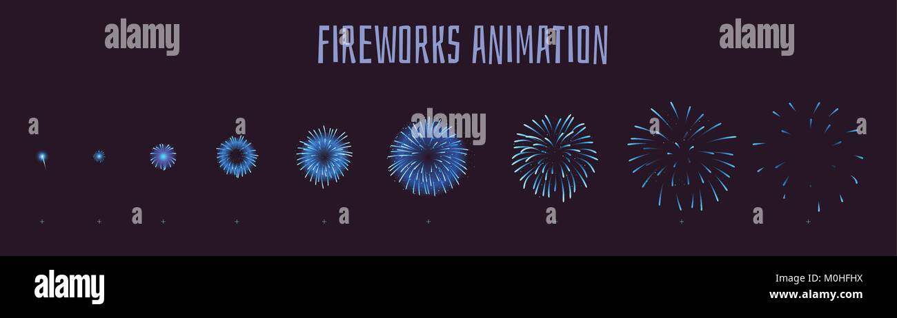 Fireworks Explode Effect Burst Sprites Stock Vector Image And Art Alamy
