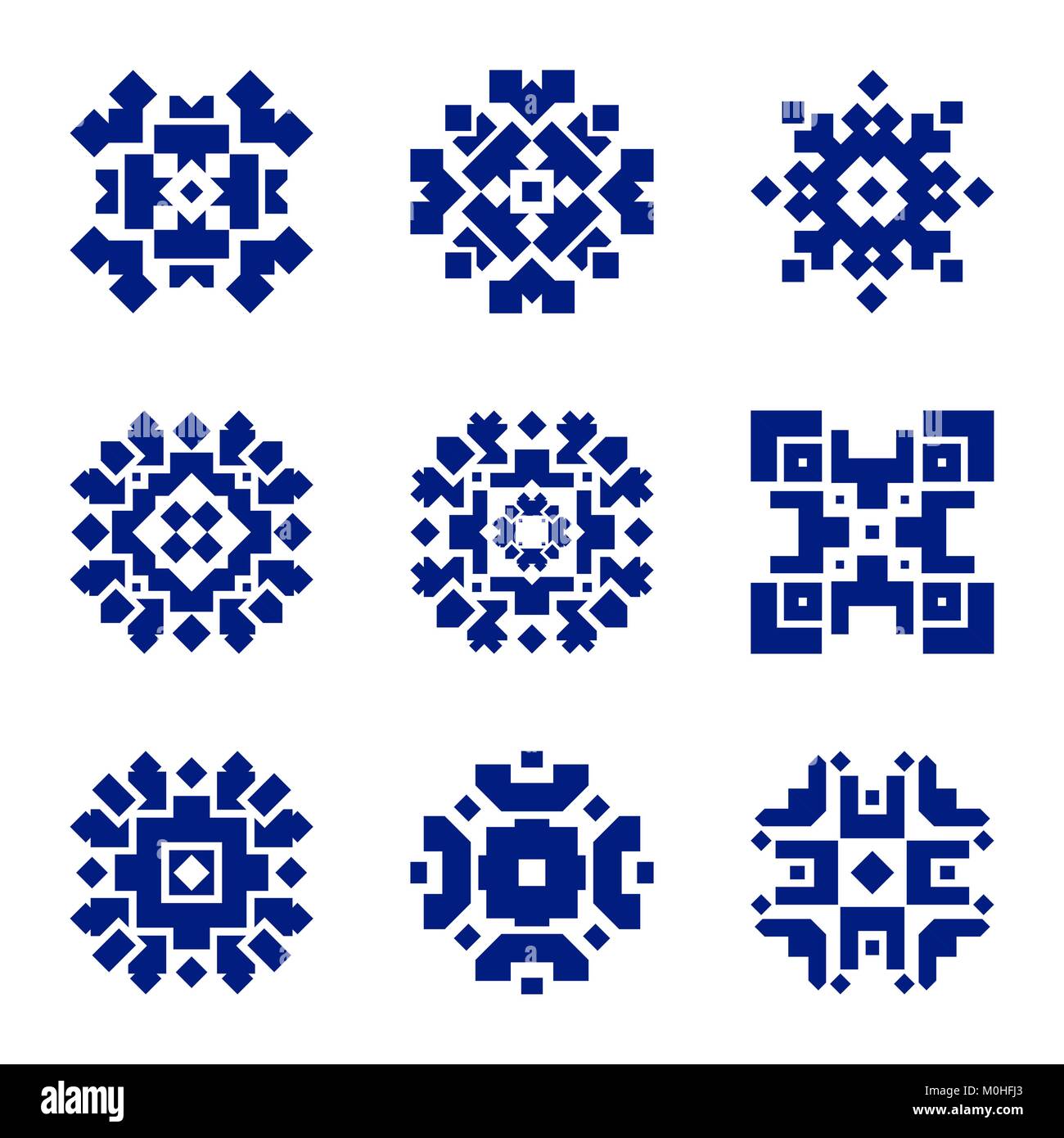 Set of original snowflakes Stock Vector Image & Art - Alamy