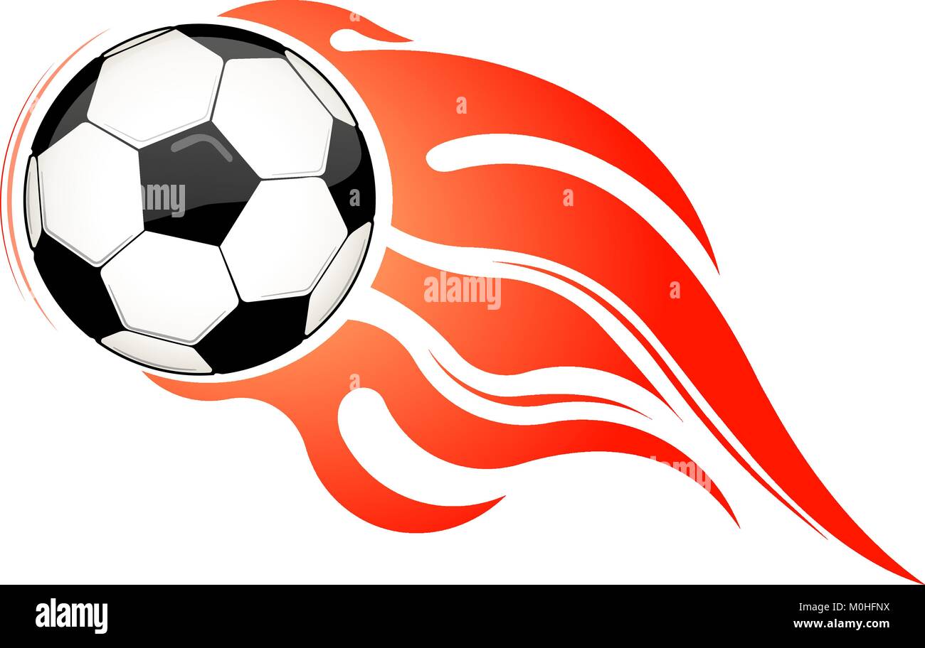 Flaming ball. Football or soccer design for emblem or logo Stock Vector ...