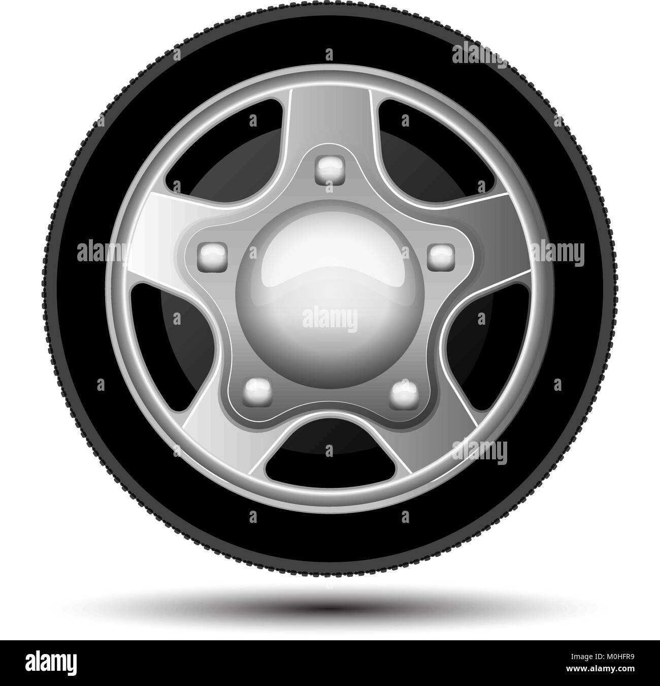 Car wheel. Vector illustration on white background Stock Vector Image ...