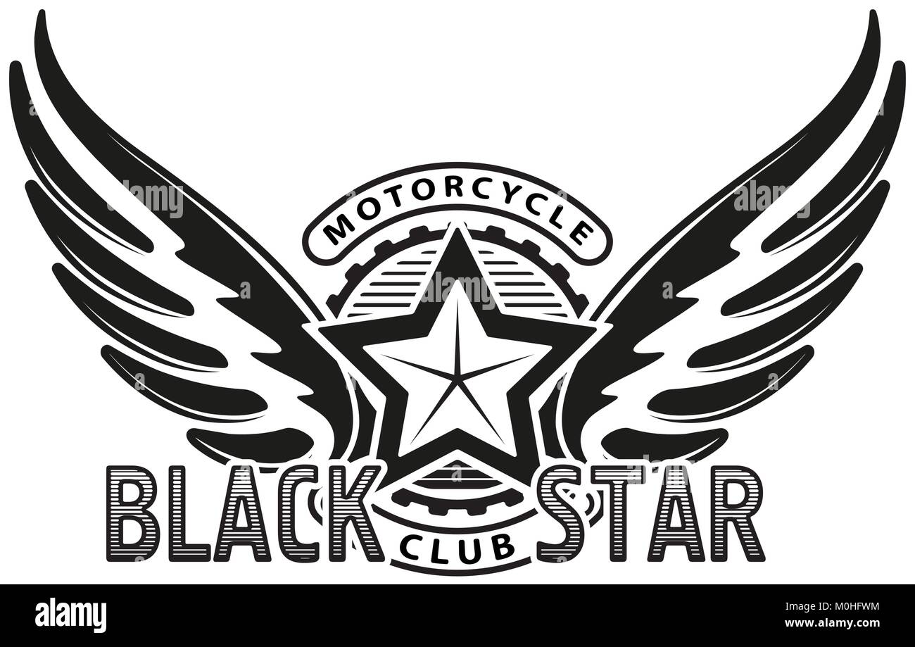 Black star motorcycle club design for emblem or logo Stock Vector Image ...