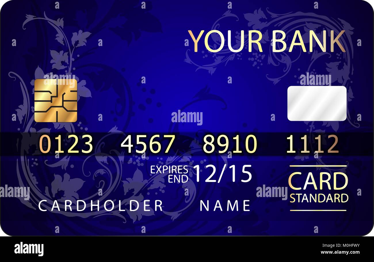 Abstract design of credit card with floral design Stock Vector Image ...