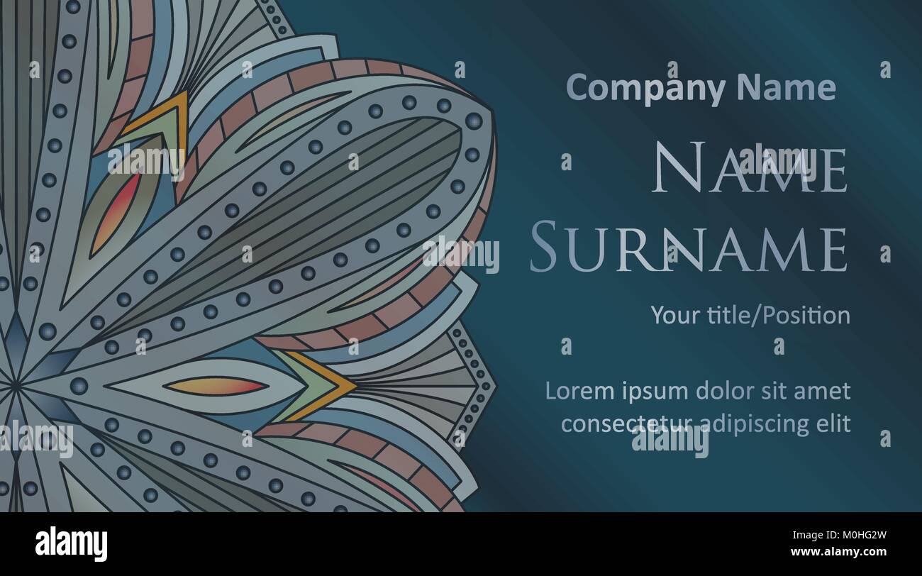 Visiting card, banner, ornate floral template with space for text on a ...