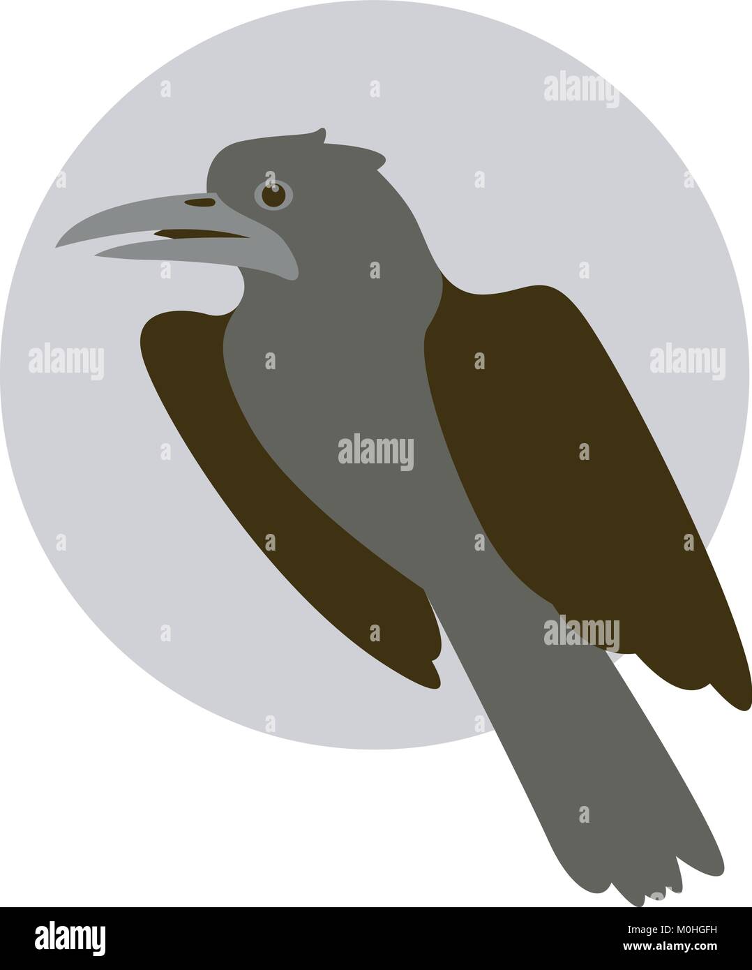 raven bird vector illustration flat style profile side Stock Vector ...