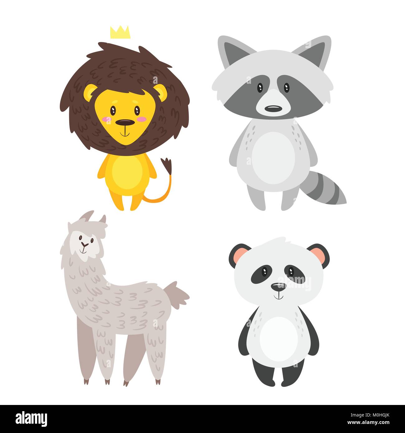 Raccoon lovely animal cartoon Cut Out Stock Images & Pictures - Alamy