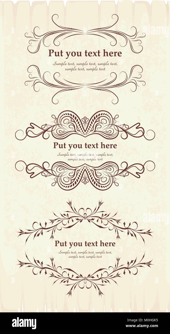 Elegant text frames. Vector Stock Vector Image & Art - Alamy