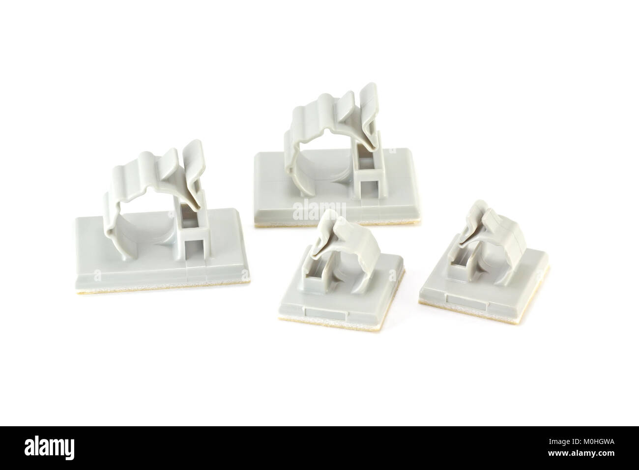 Closed up Round Releasable Cable Clamps on white background Stock Photo ...