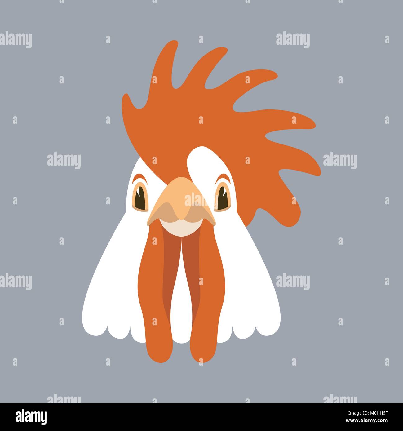 rooster head vector illustration flat style front side Stock Vector ...
