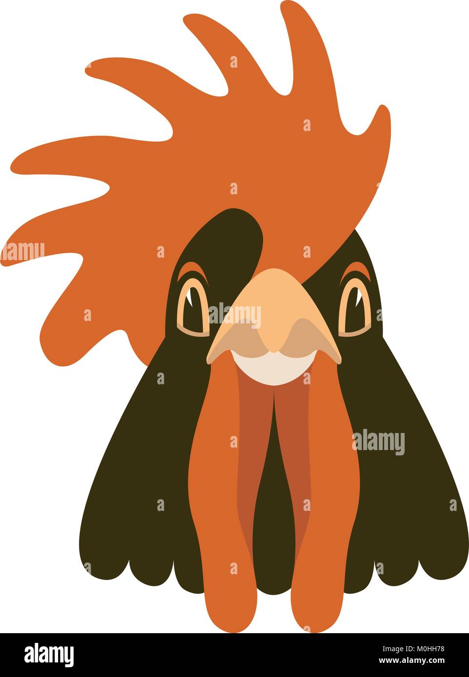 rooster head vector illustration flat style front side Stock Vector ...