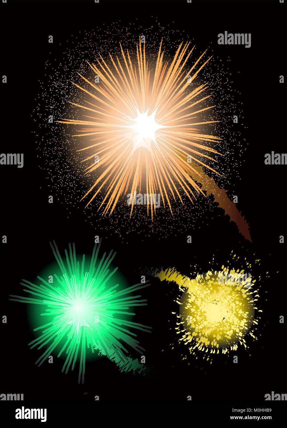 Set of vector fireworks Stock Vector Image & Art - Alamy