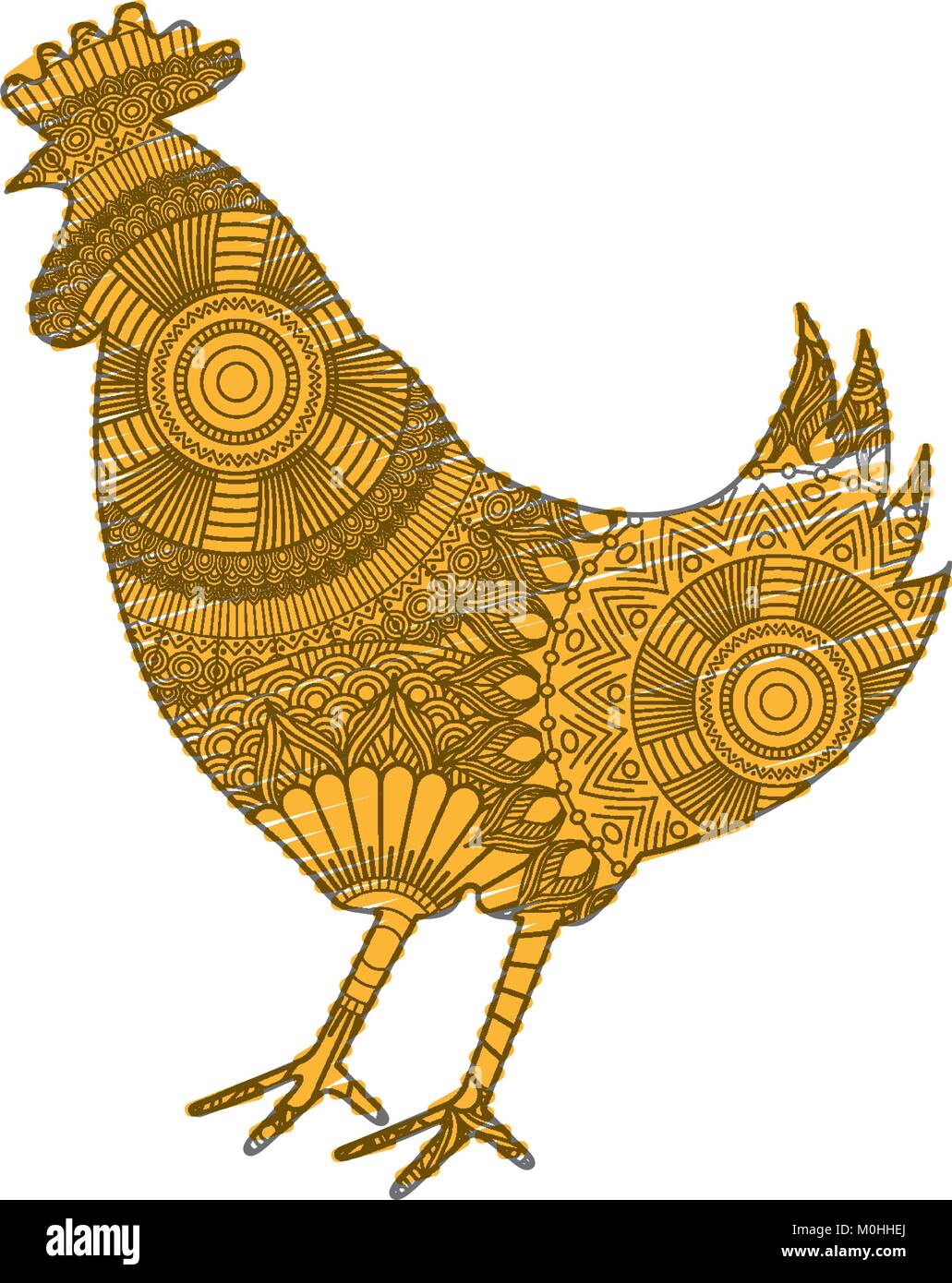 hand drawn for adult coloring pages with rooster zentangle Stock Vector ...