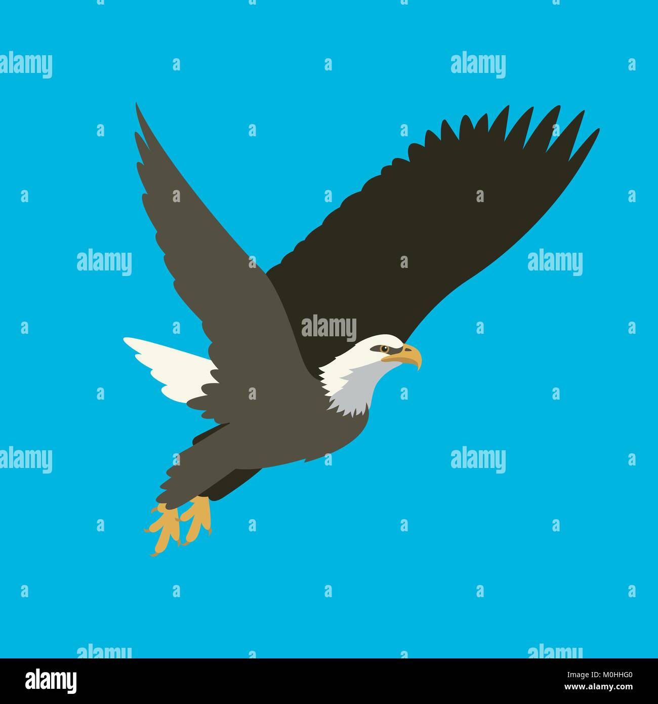 eagle vector illustration flat style profile side Stock Vector Image ...
