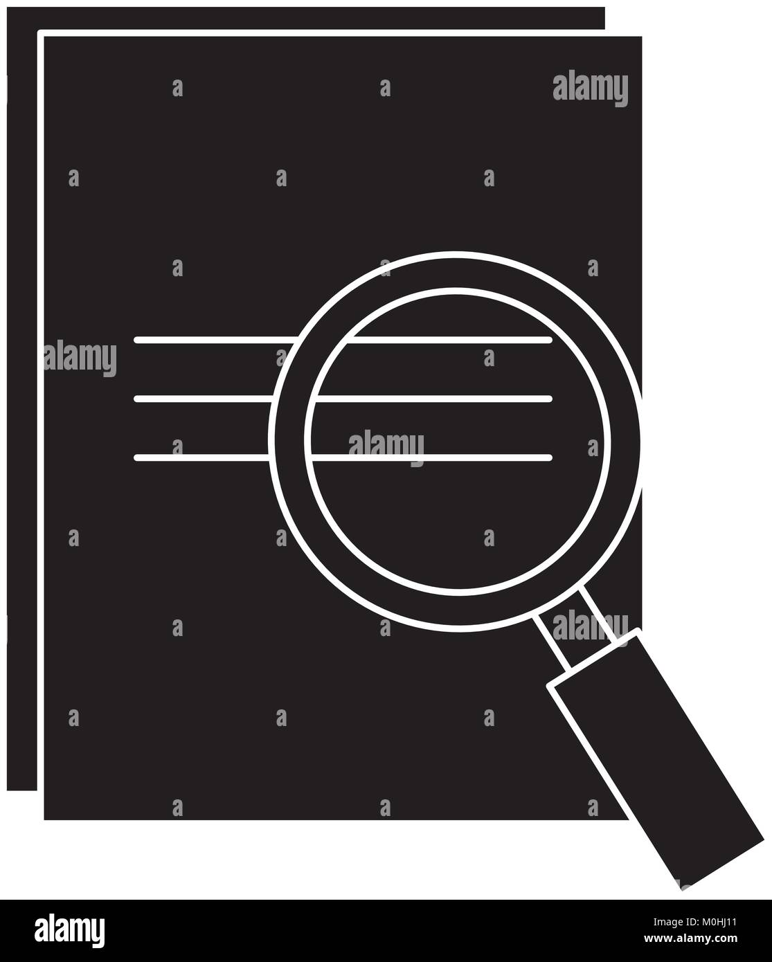 paper document with magnifying glass Stock Vector Image & Art - Alamy
