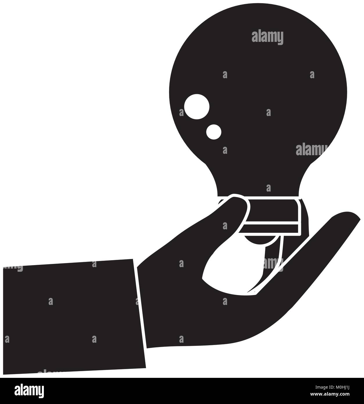 hand with bulb light isolated icon Stock Vector Image & Art - Alamy