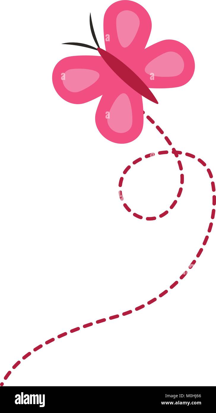 pink flying butterfly cute insect cartoon Stock Vector Image & Art - Alamy