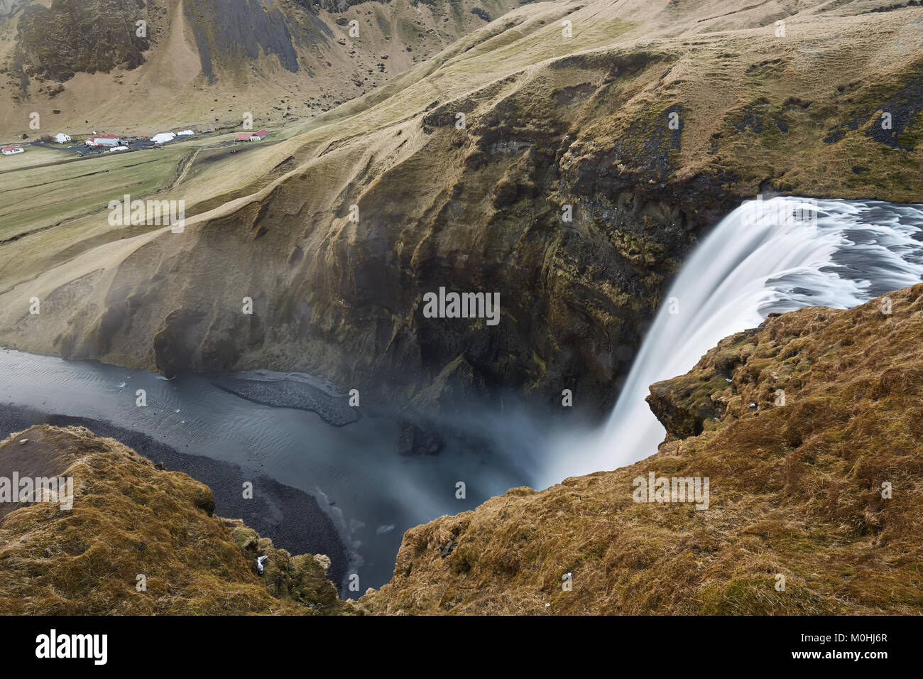 Icelandic landscape of waterfall Stock Photo - Alamy
