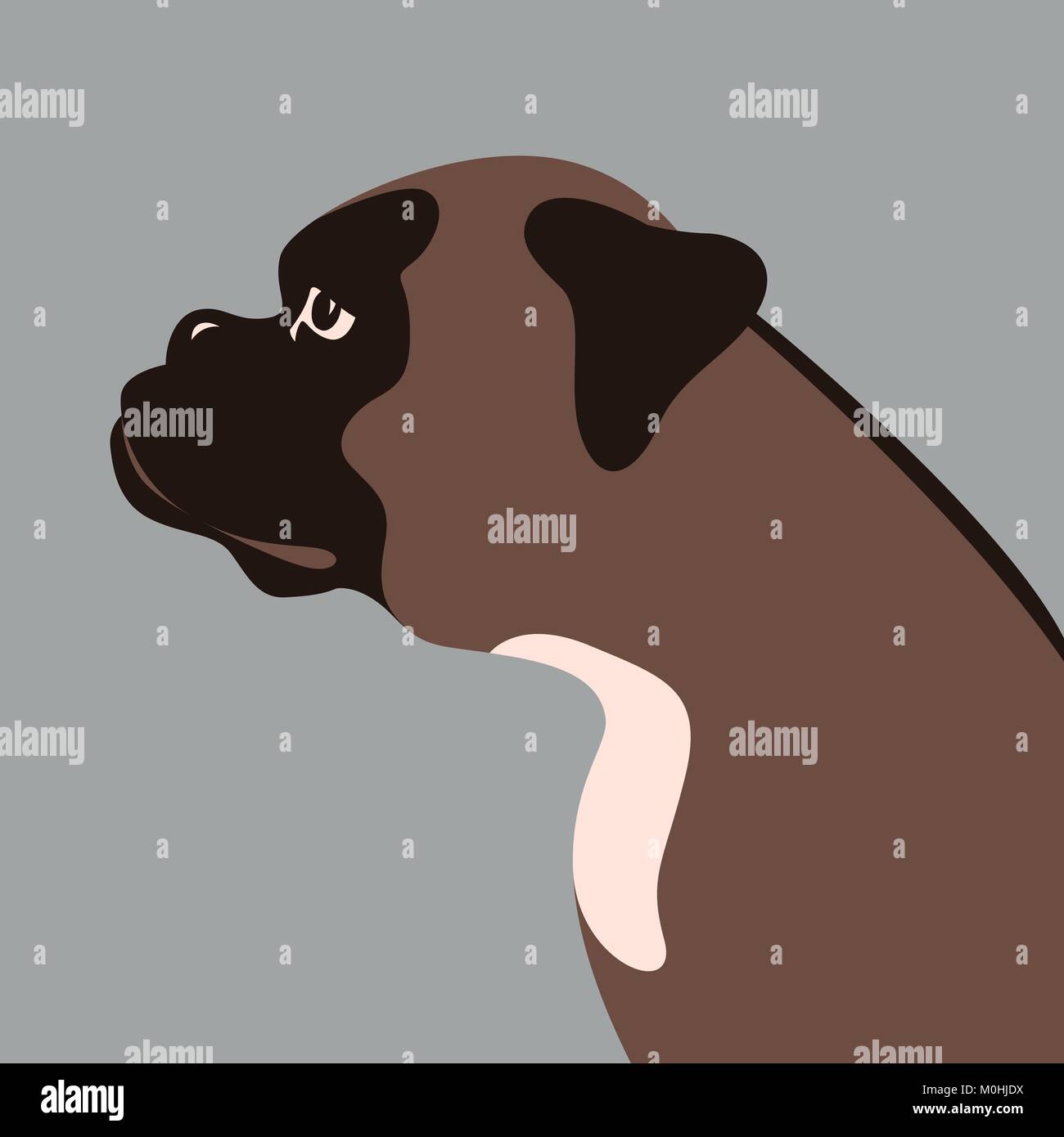 dog boxer head profile side flat style vector illustration Stock Vector ...