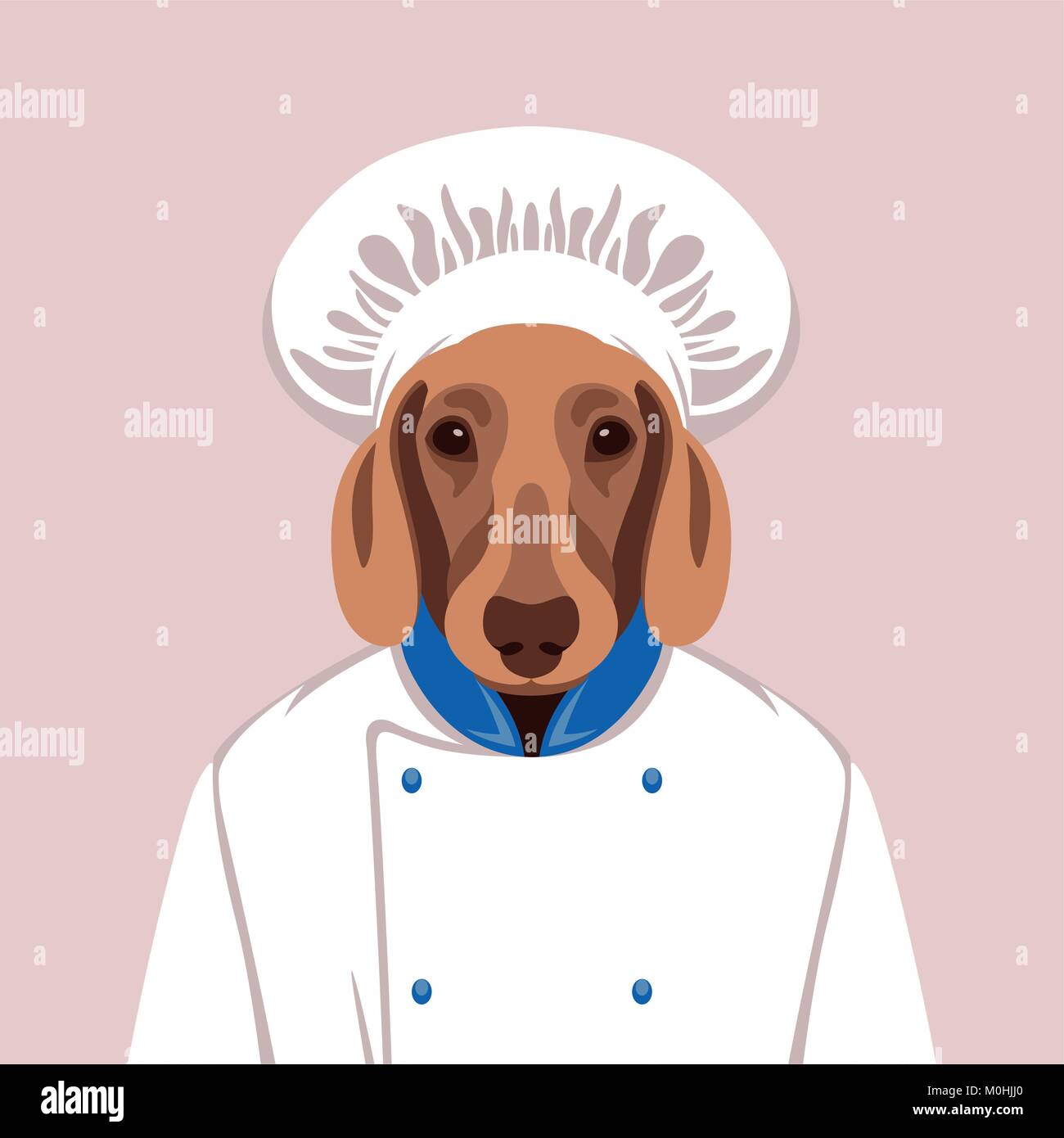 dog face in cook's cap vector illustration flat style front view Stock ...